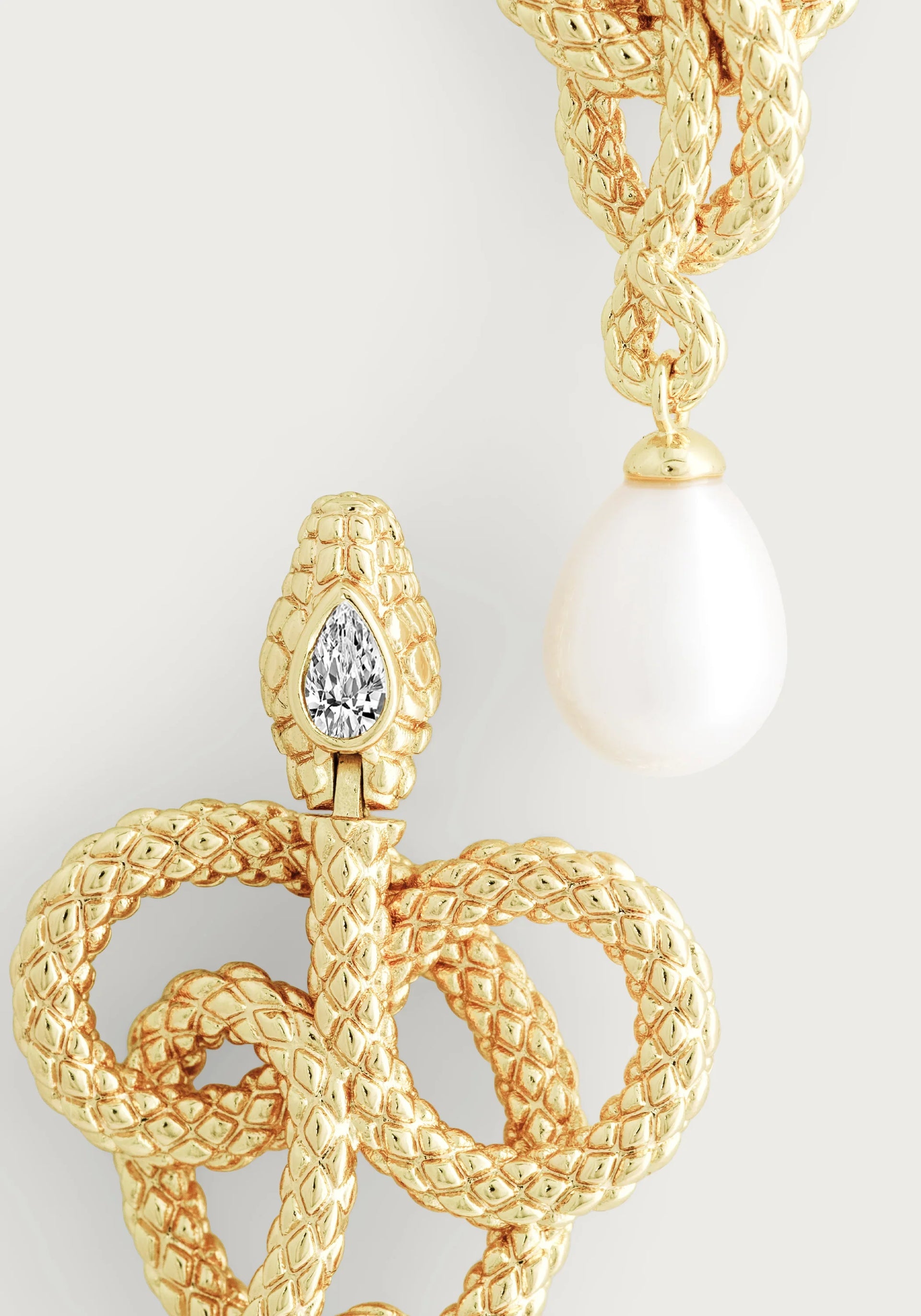 Serpent Pearl Drop Earrings – Anabel Aram
