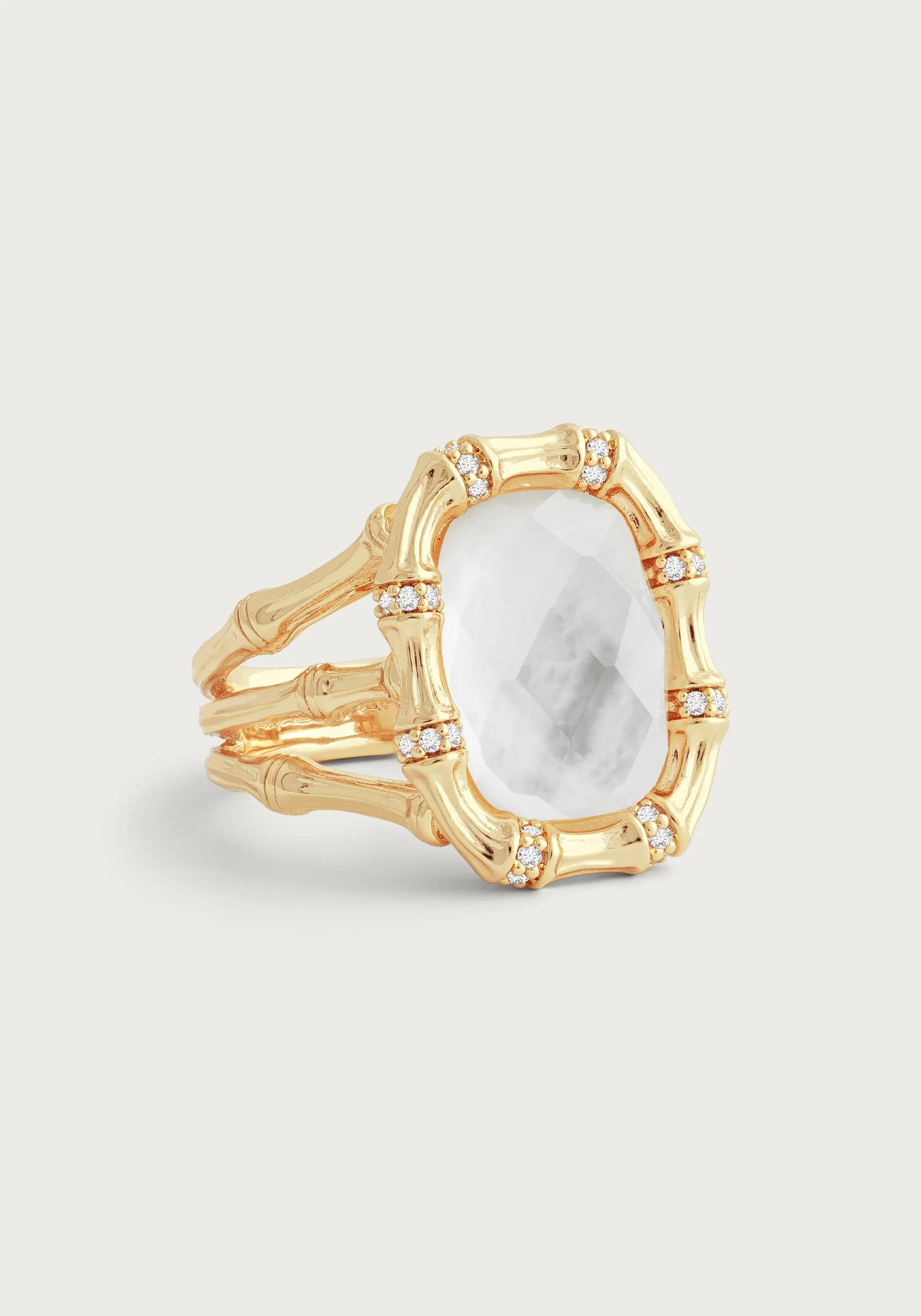 Bamboo With Stone Ring - Mother Of Pearl – Anabel Aram