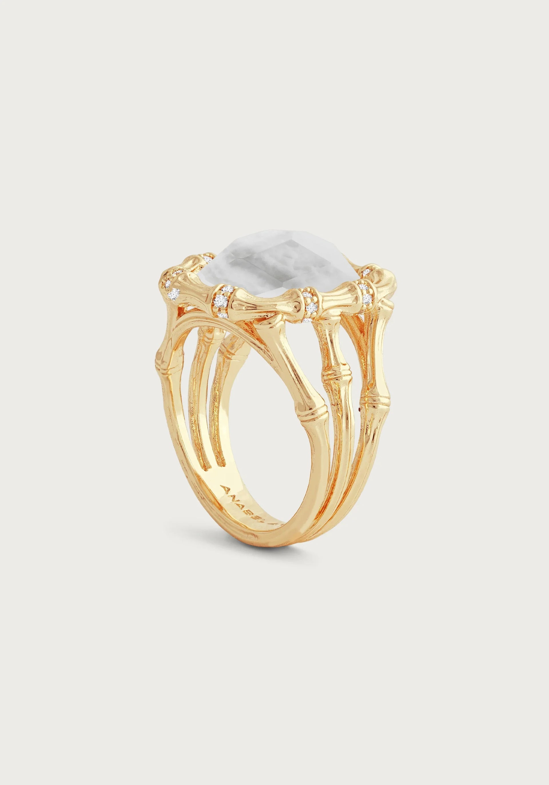 Bamboo With Stone Ring - Mother Of Pearl – Anabel Aram