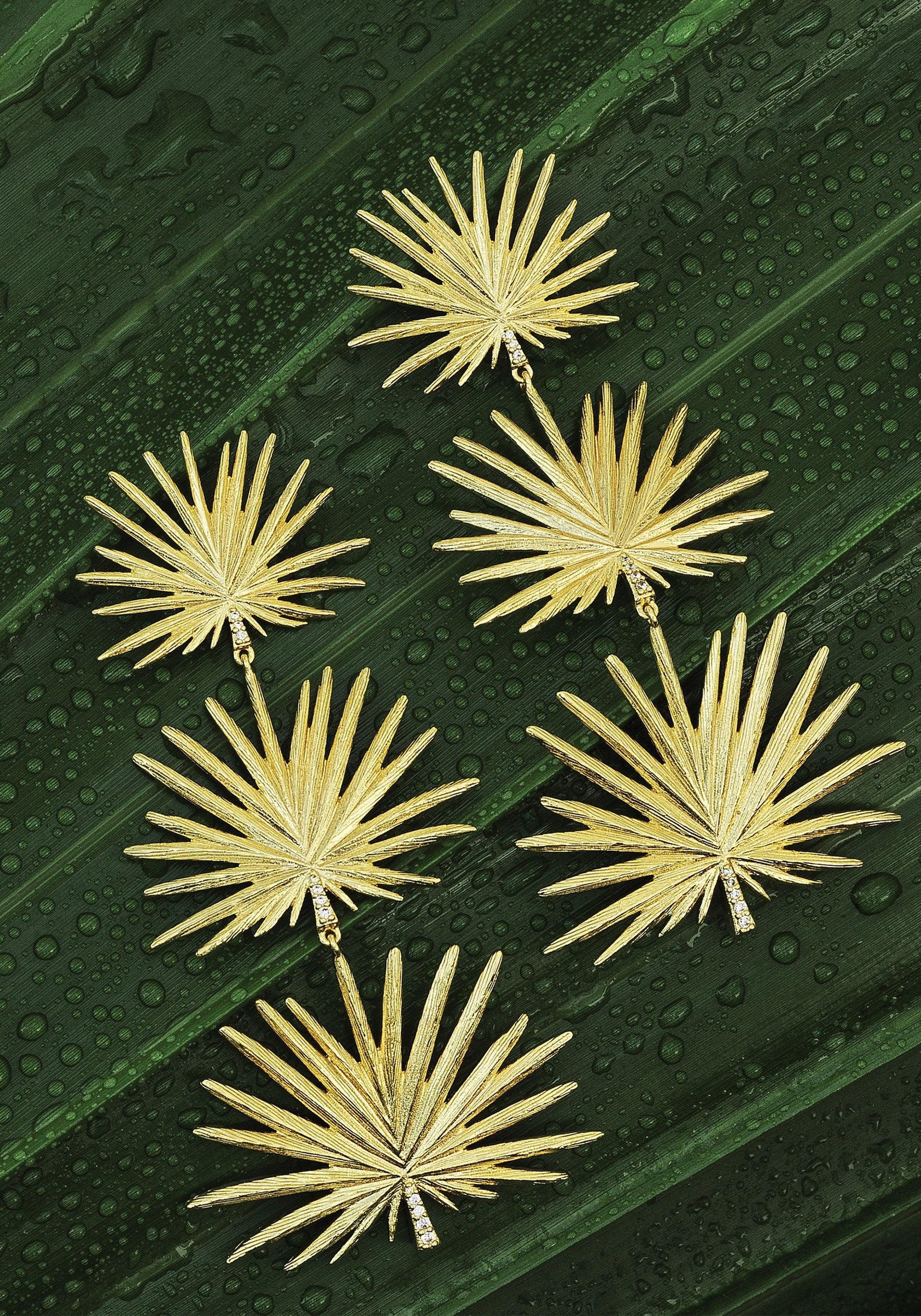 Triple Fan Palm Dangle Earrings – Anabel Aram